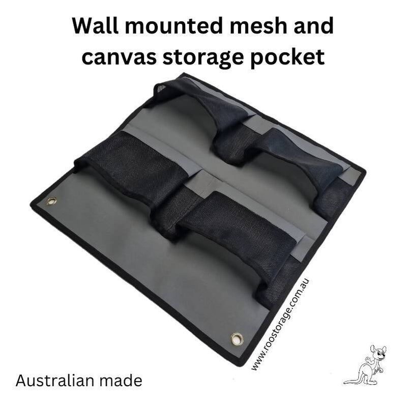 Canvas and Mesh hanging storage pockets — AMD Touring
