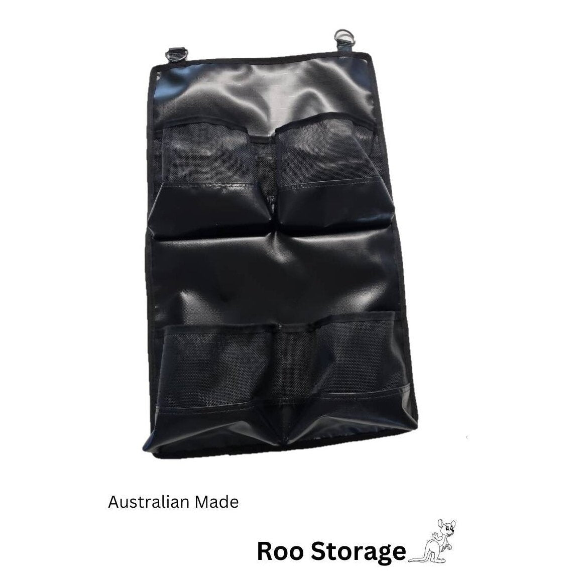 Hanging mesh and PVC storage for camping and UTE – AMD Touring