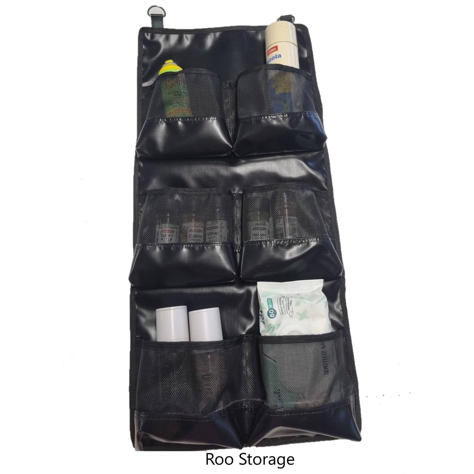 Hanging mesh and PVC storage pocket – AMD Touring